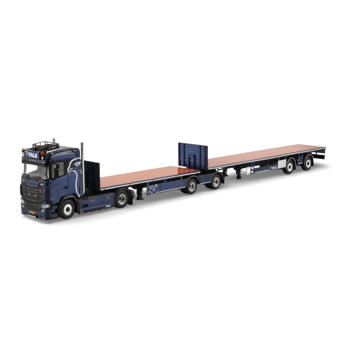 WSI Falk Scania S Normal Flatbed Roadtrain Combination 1:50 Scale Model ...